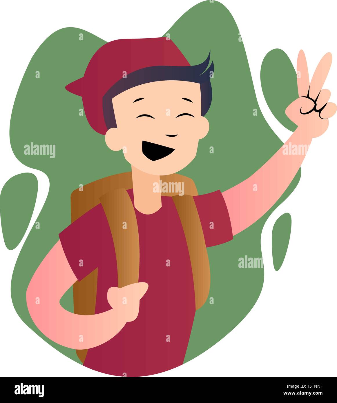 Cute cartoon school boy vector illustartion on white background Stock ...