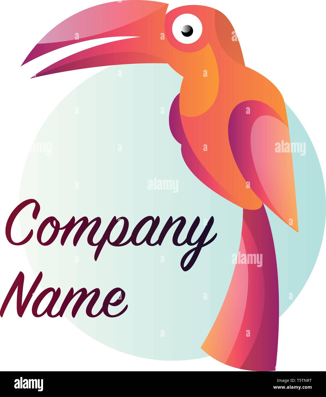 Simple colorful parot with blank text vector logo design on white ...