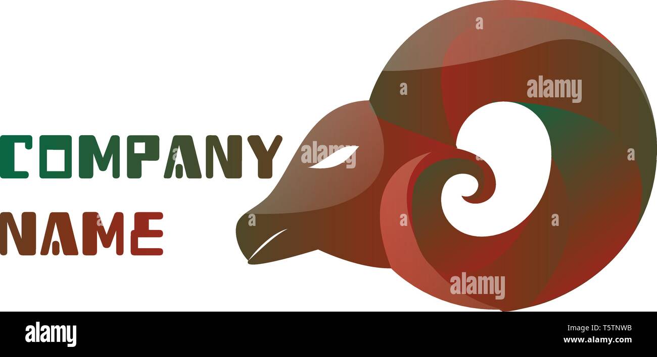 Multicolor modern ram vector logo design on a white background Stock ...