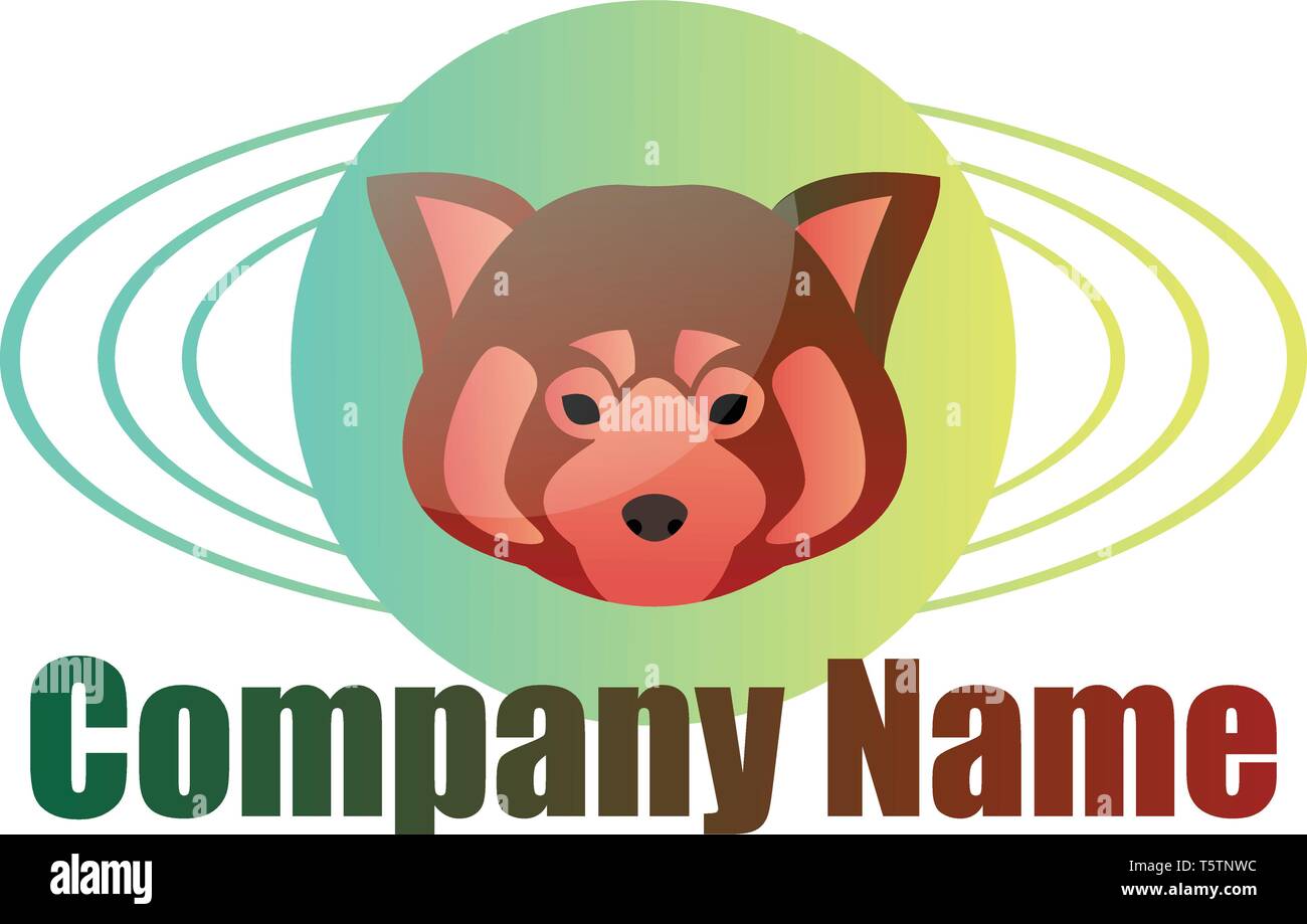 Red panda minimalistic vector logo design on a whitge background Stock ...