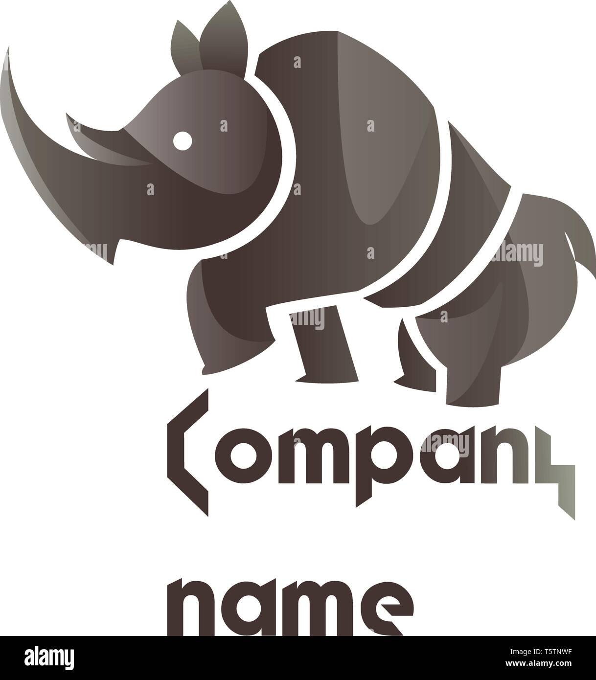 Modern logo design of a grey rhino on white background Stock Vector ...