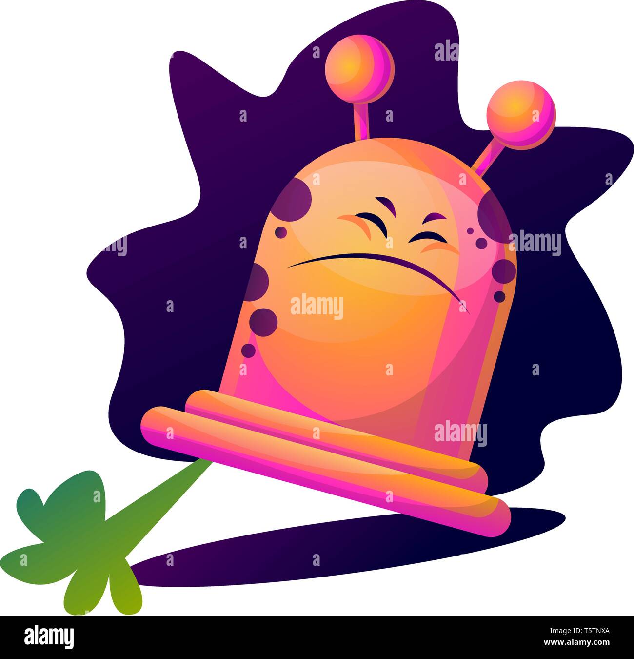 Pink cartoon monster fart vector illustartion on white background Stock ...