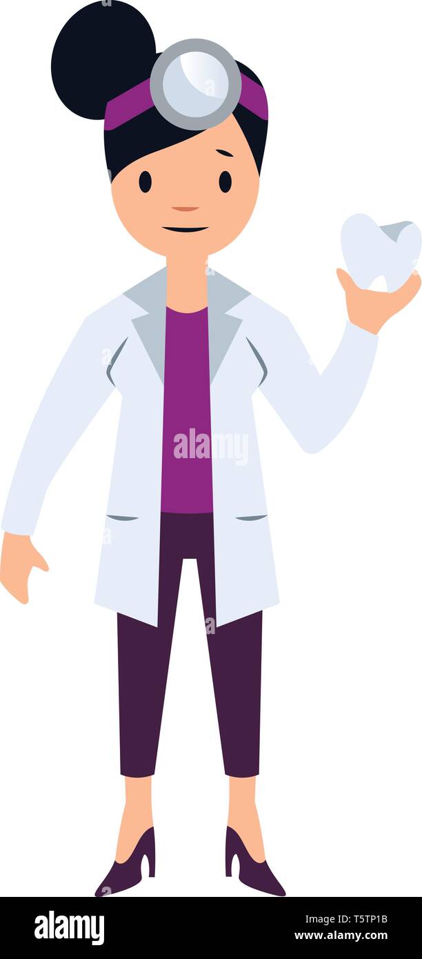 Female dentist character vector illustration on a white background ...