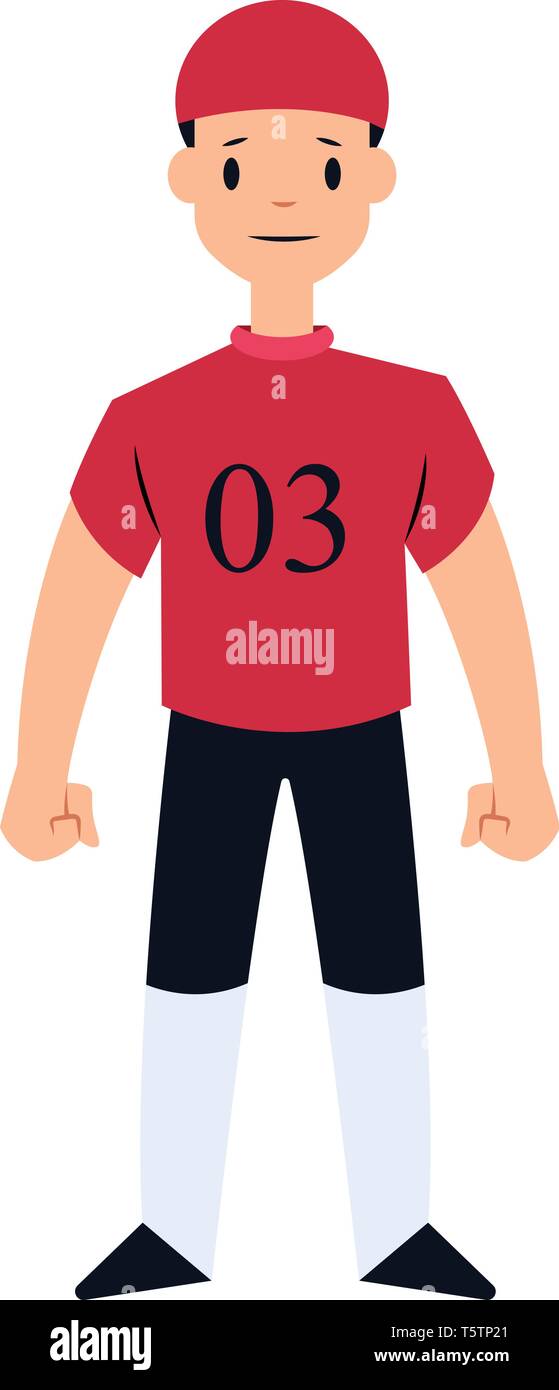Football player in red and black vector illustration on a white ...