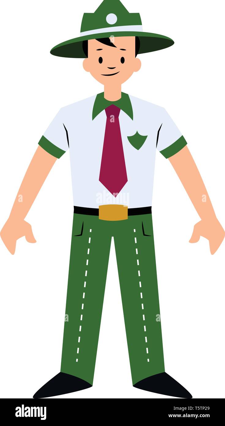 Forest guard character vector illustration on a white background Stock ...