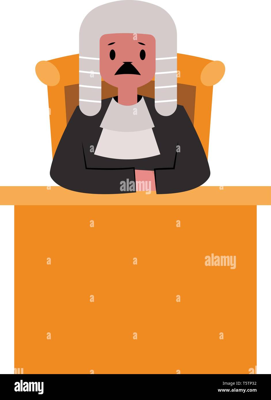 Judge character behind the desk vector illustration on a white ...