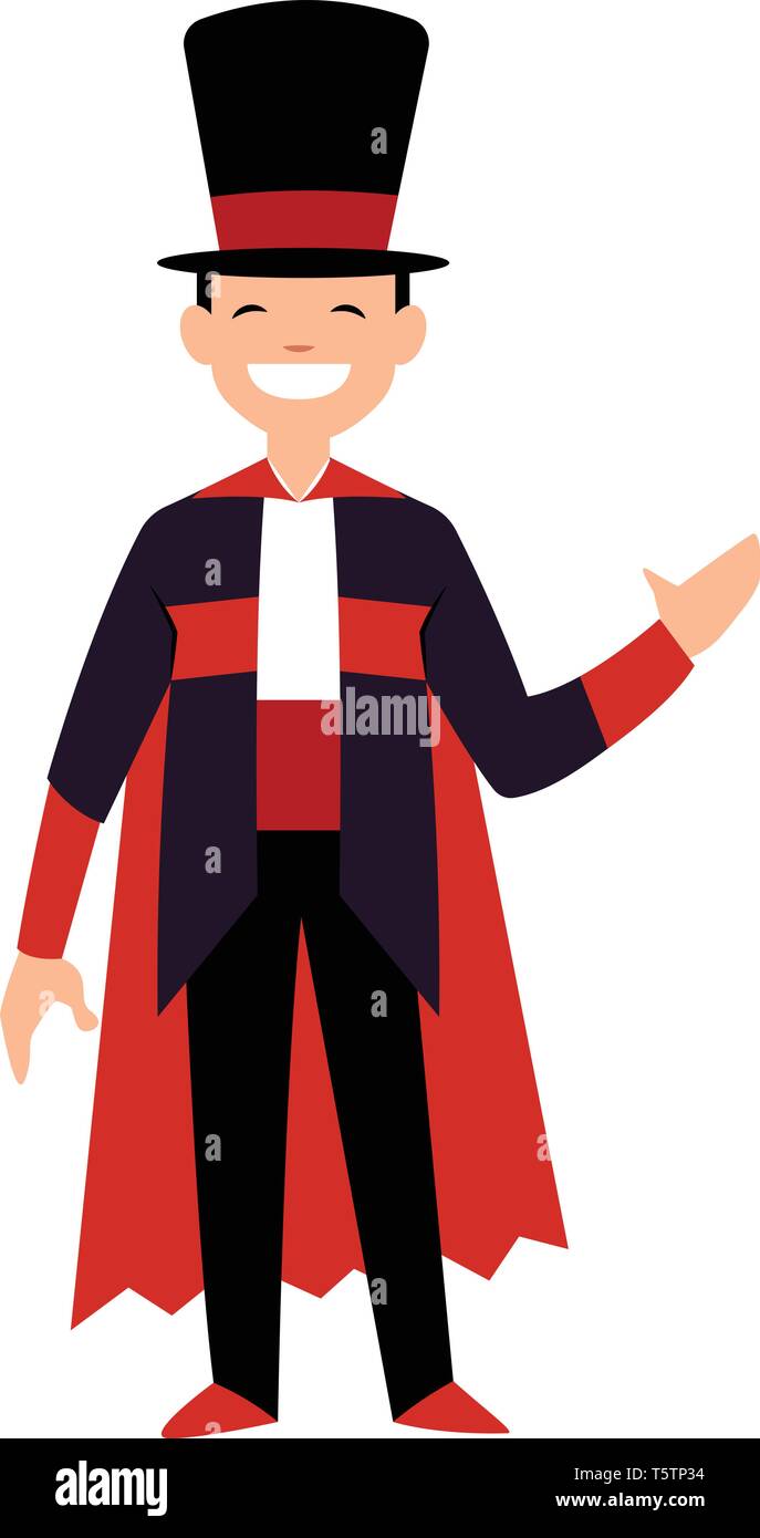 Happy magician character vector illustration on a white background ...