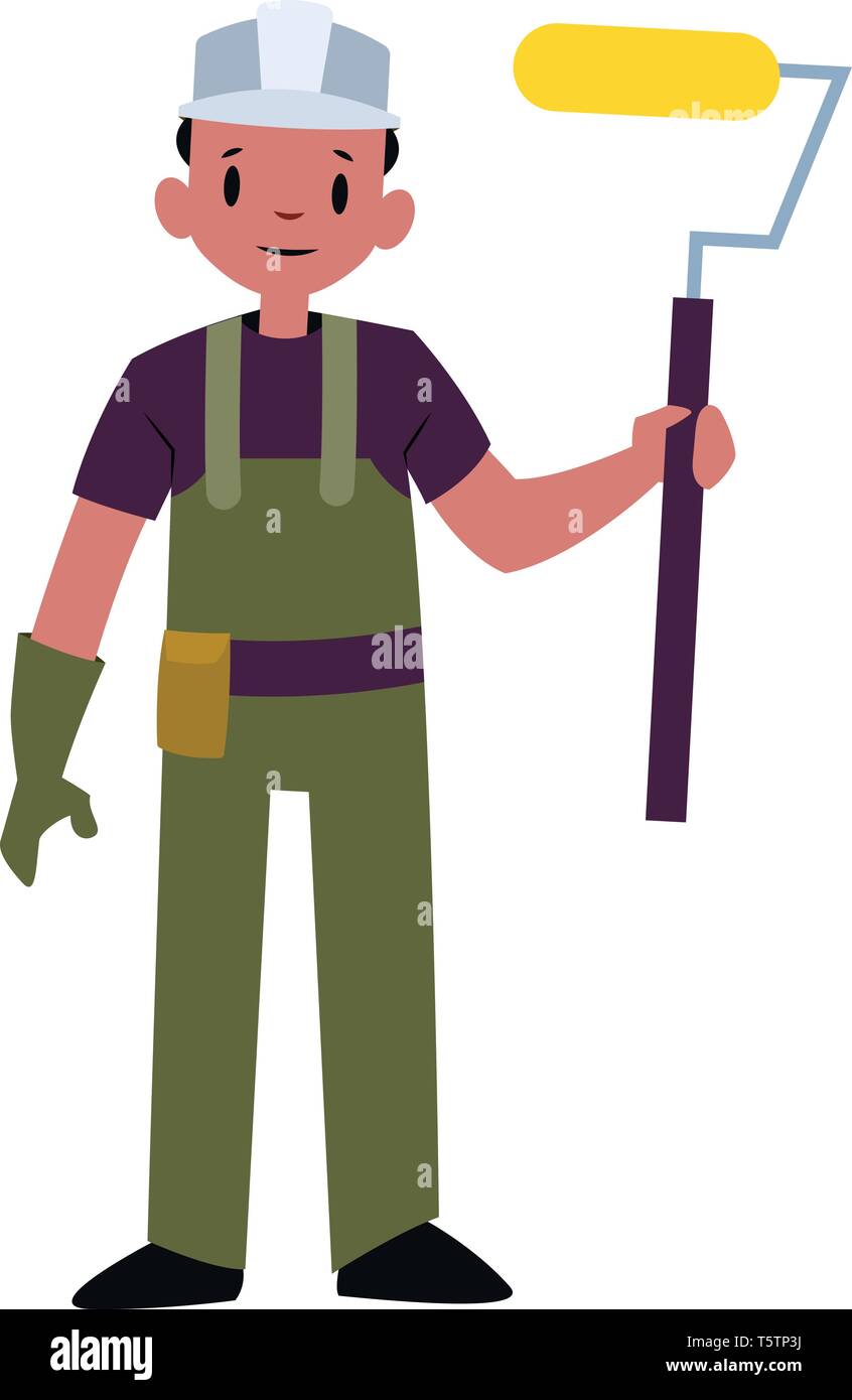 Painter character vector illustration on a white background Stock ...