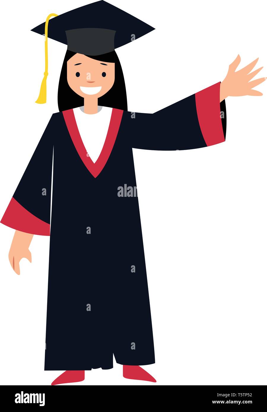 Female student character vector illustration on a white background ...