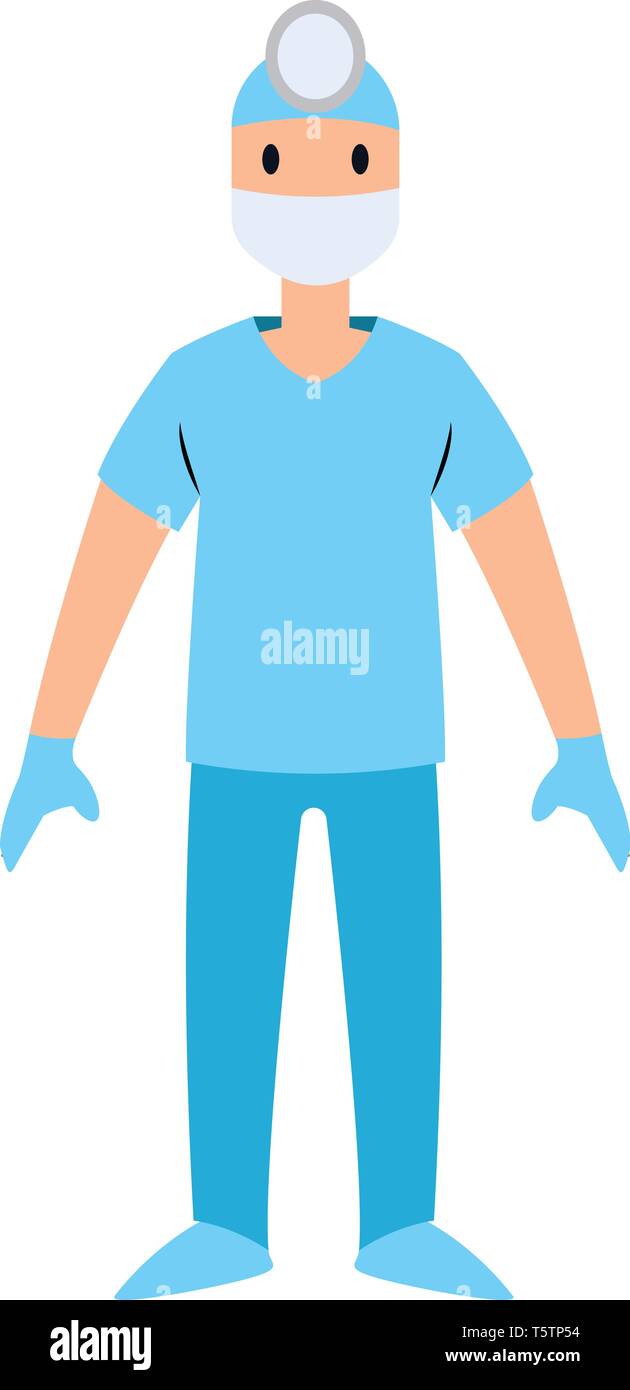 Surgeon character vector illustration on a white background Stock ...