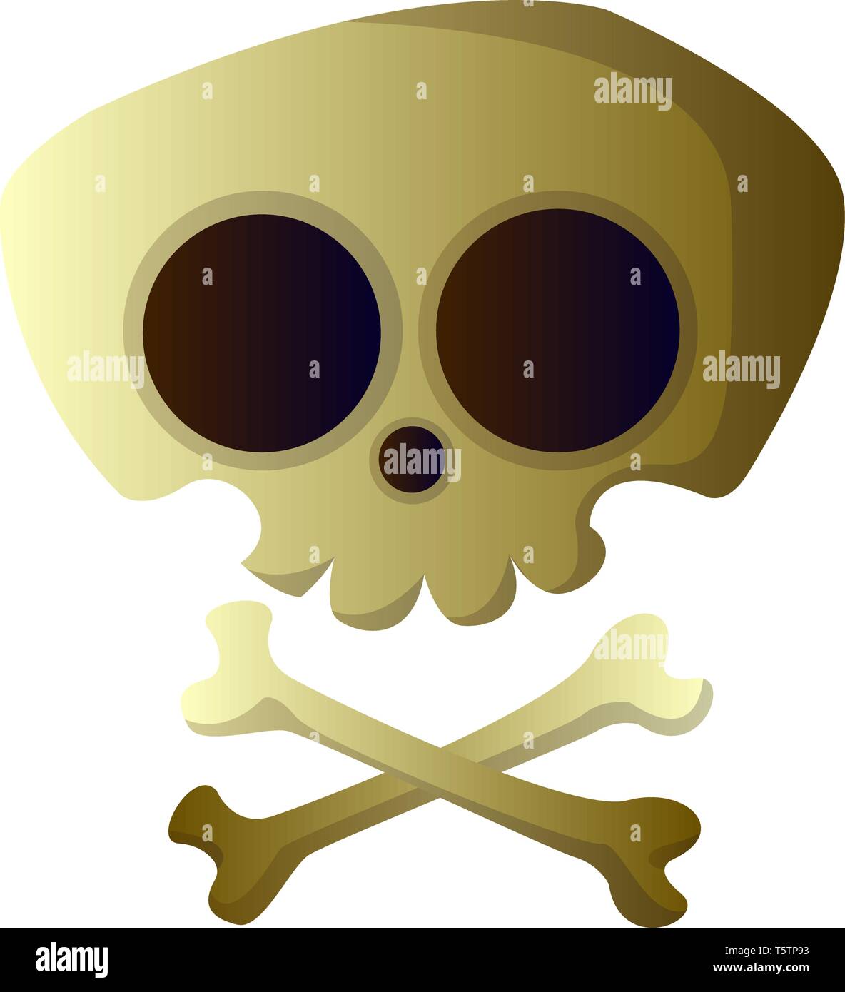 Simple cartoon skull vector illustartion on white background Stock ...