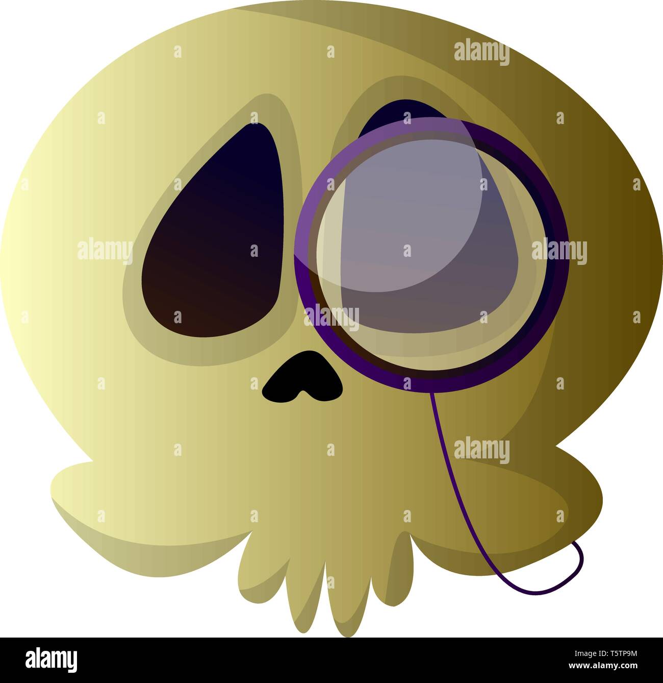 Cartoon skull with glasses vector illustartion on white background ...