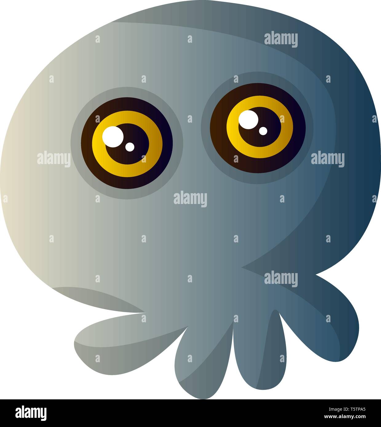 Little cartoon grey skull vector illustartion on white background Stock ...