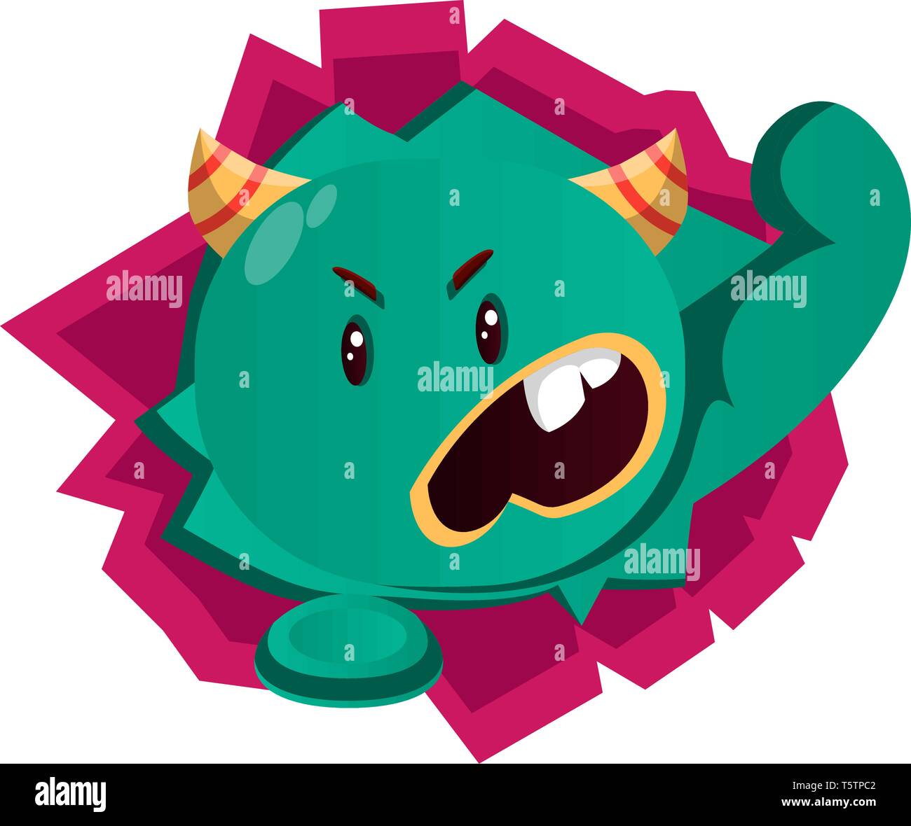 Angry green monster vector illustration Stock Vector Image & Art - Alamy