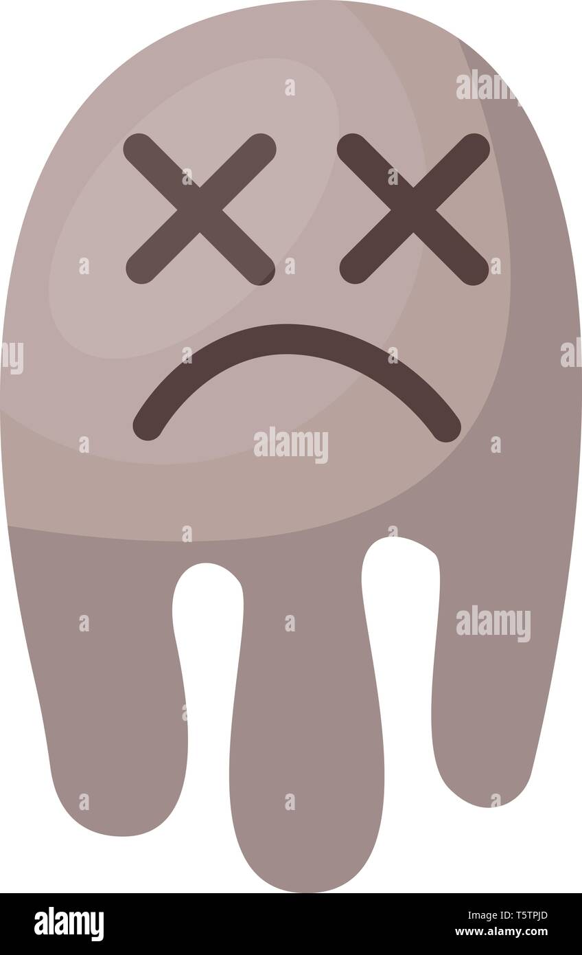 Grey dead ghost emoji vector illustration on a white background Stock ...