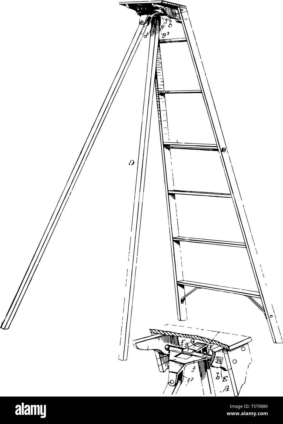 Folding Ladder Drawing at Wayne Calvert blog