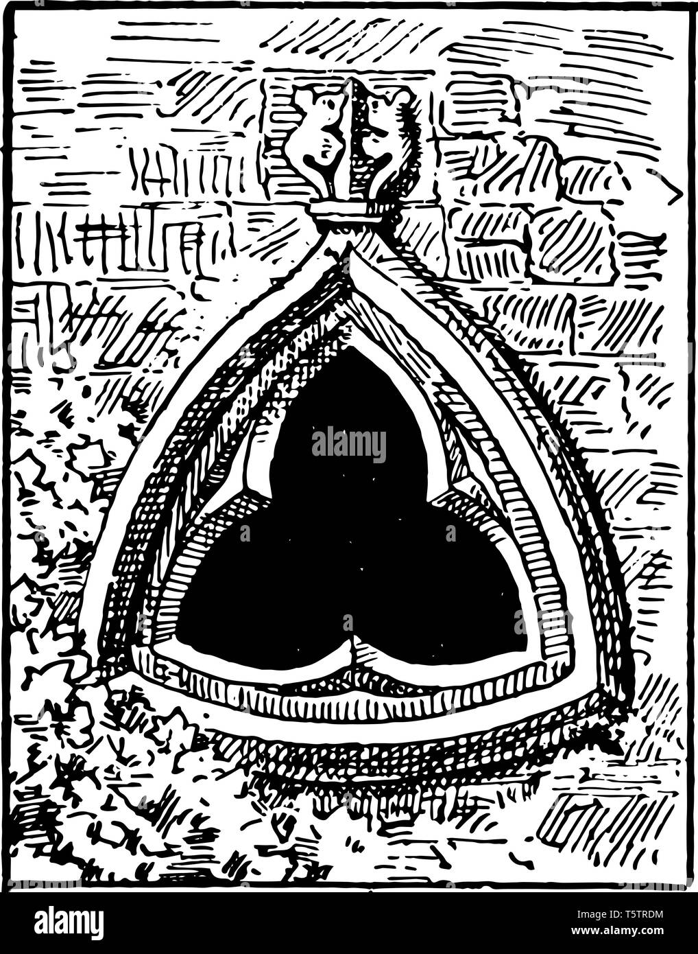Gothic Architecture Spherical Triangle Outside Window or spherical ...
