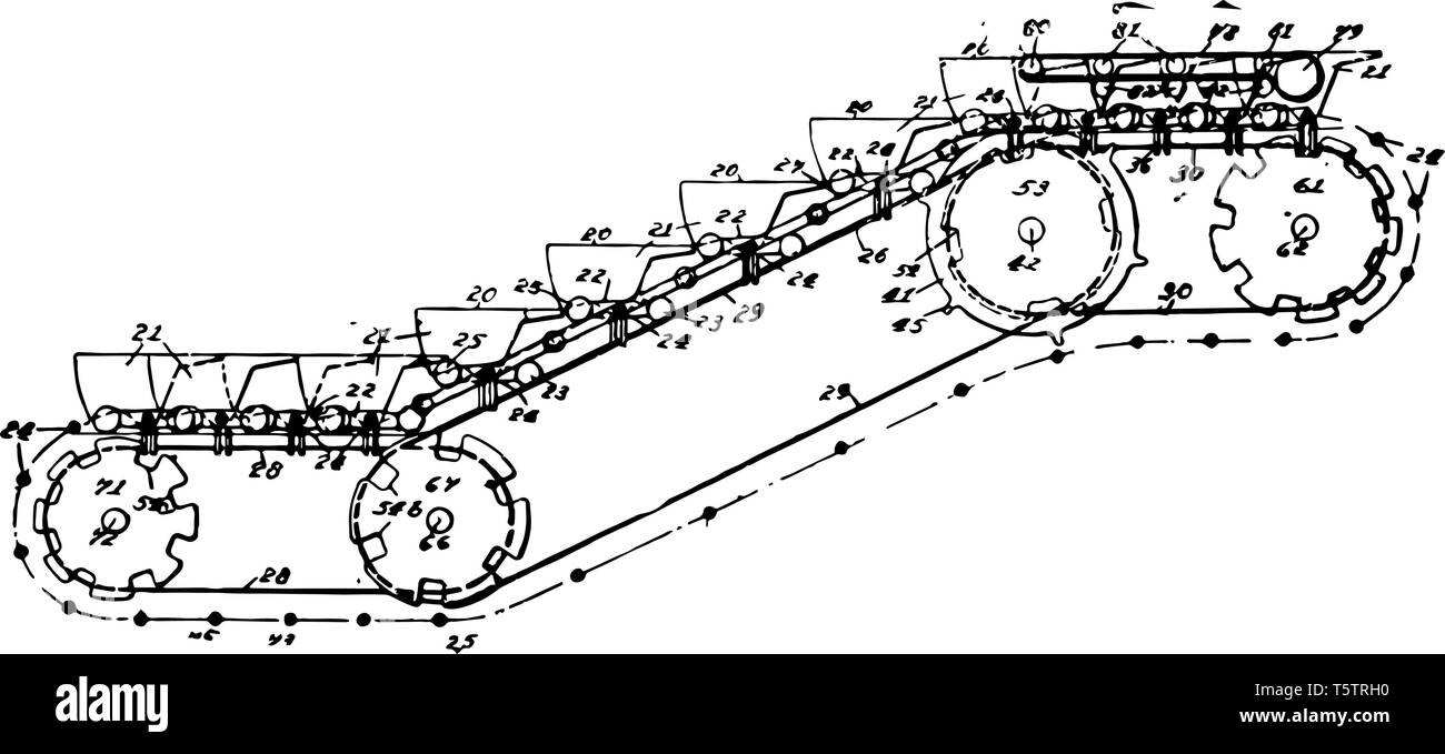 This illustration represents Four Drum Conveyor which is a common piece ...