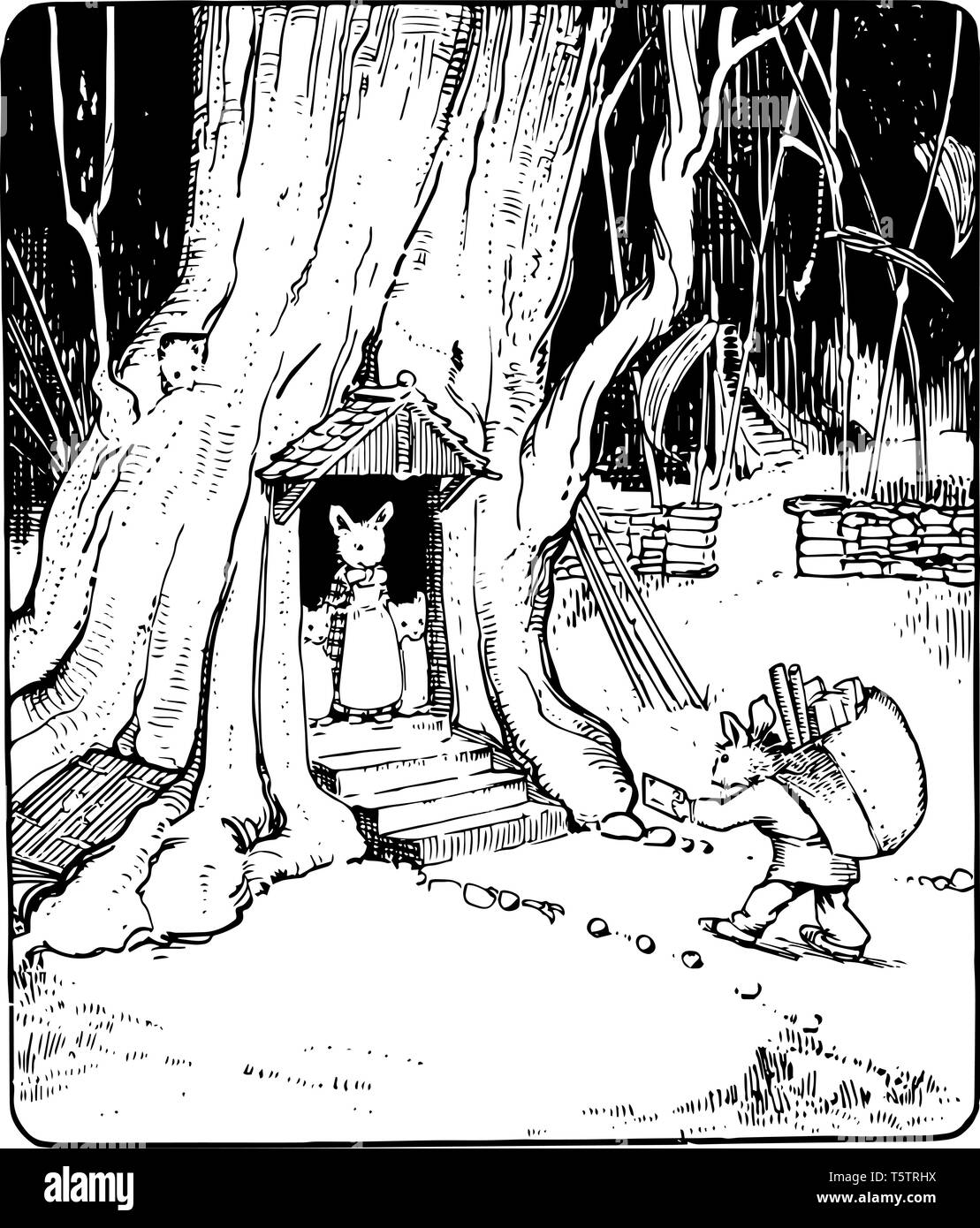 Mouse Postman Delivering Mail to House in Tree a mouse postman ...