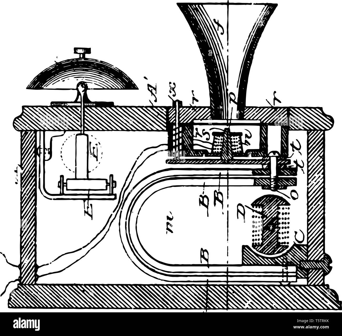 This illustration represents First Uses of the Telephone vintage line ...
