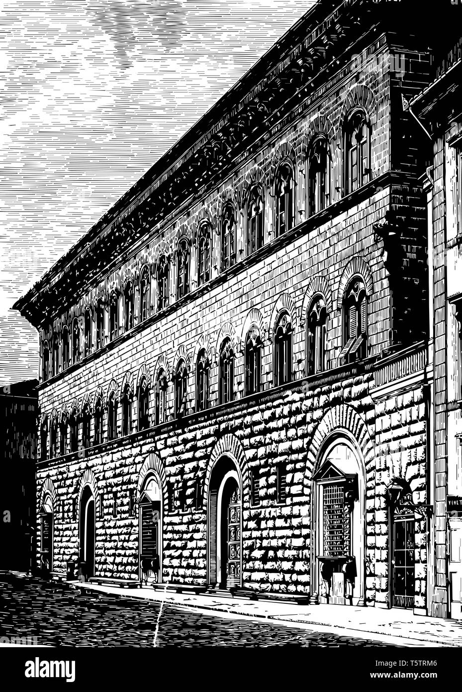 Riccardi Palace at Florence expression of great massiveness main ...