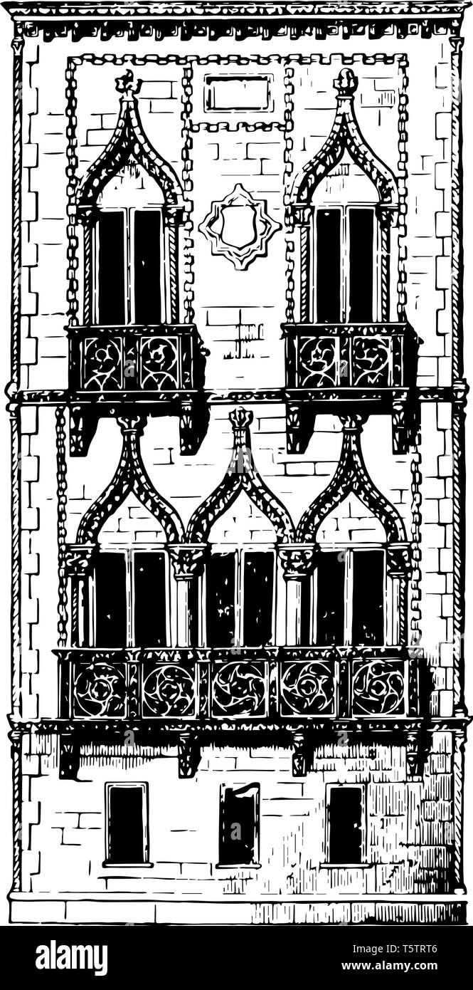 Balcony projection from face of wall column consoles balustrade Italy ...