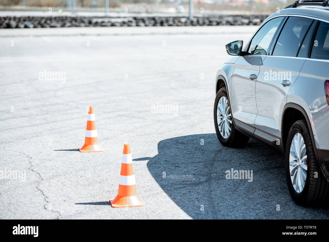 Learning car on the training ground at the drivers school Stock Photo ...