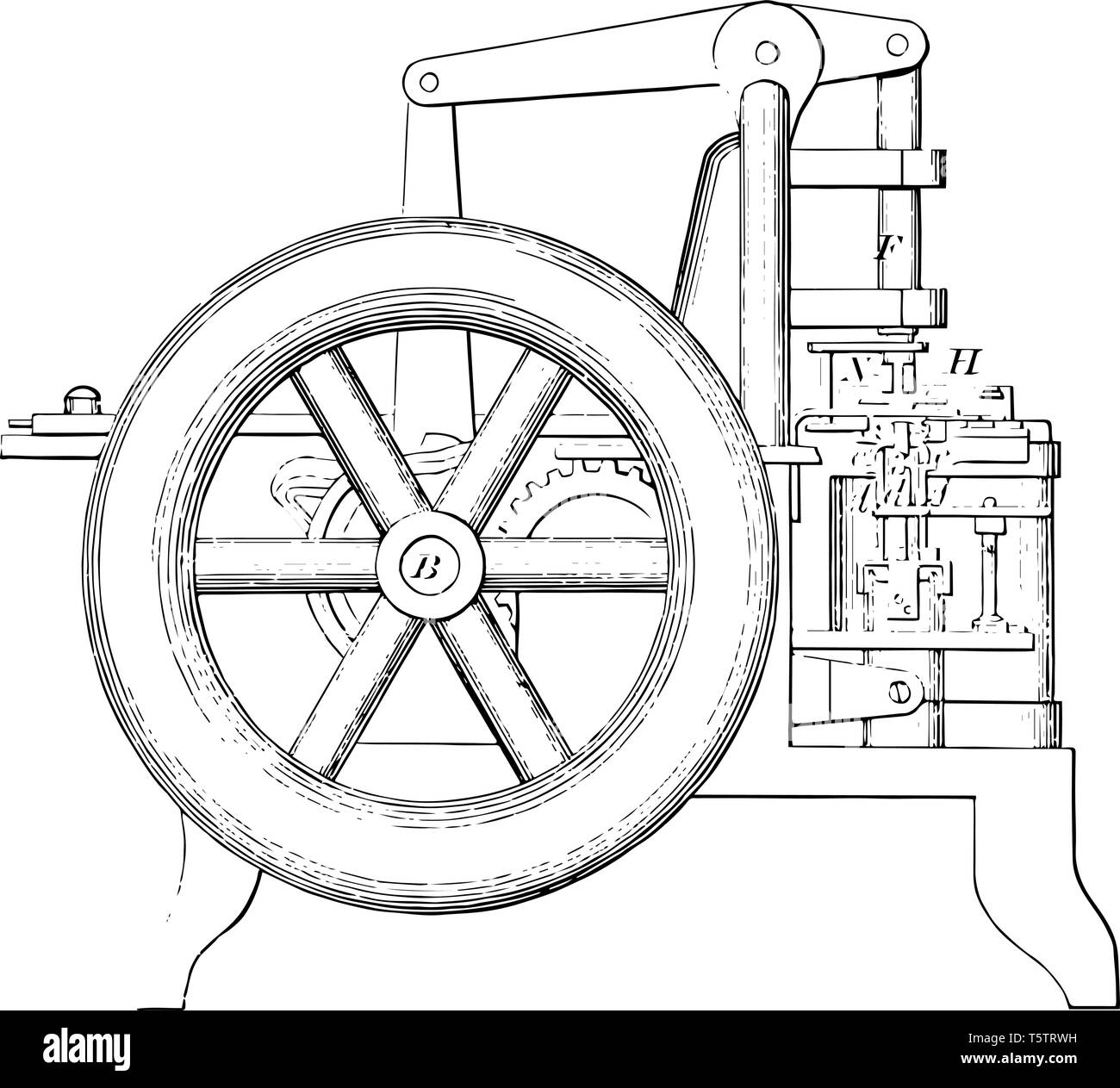 This illustration represents function of Chain Making Machine vintage ...