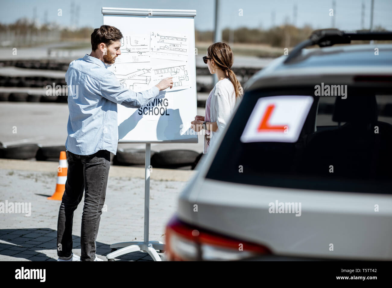 Driving school sign board hi-res stock photography and images - Alamy