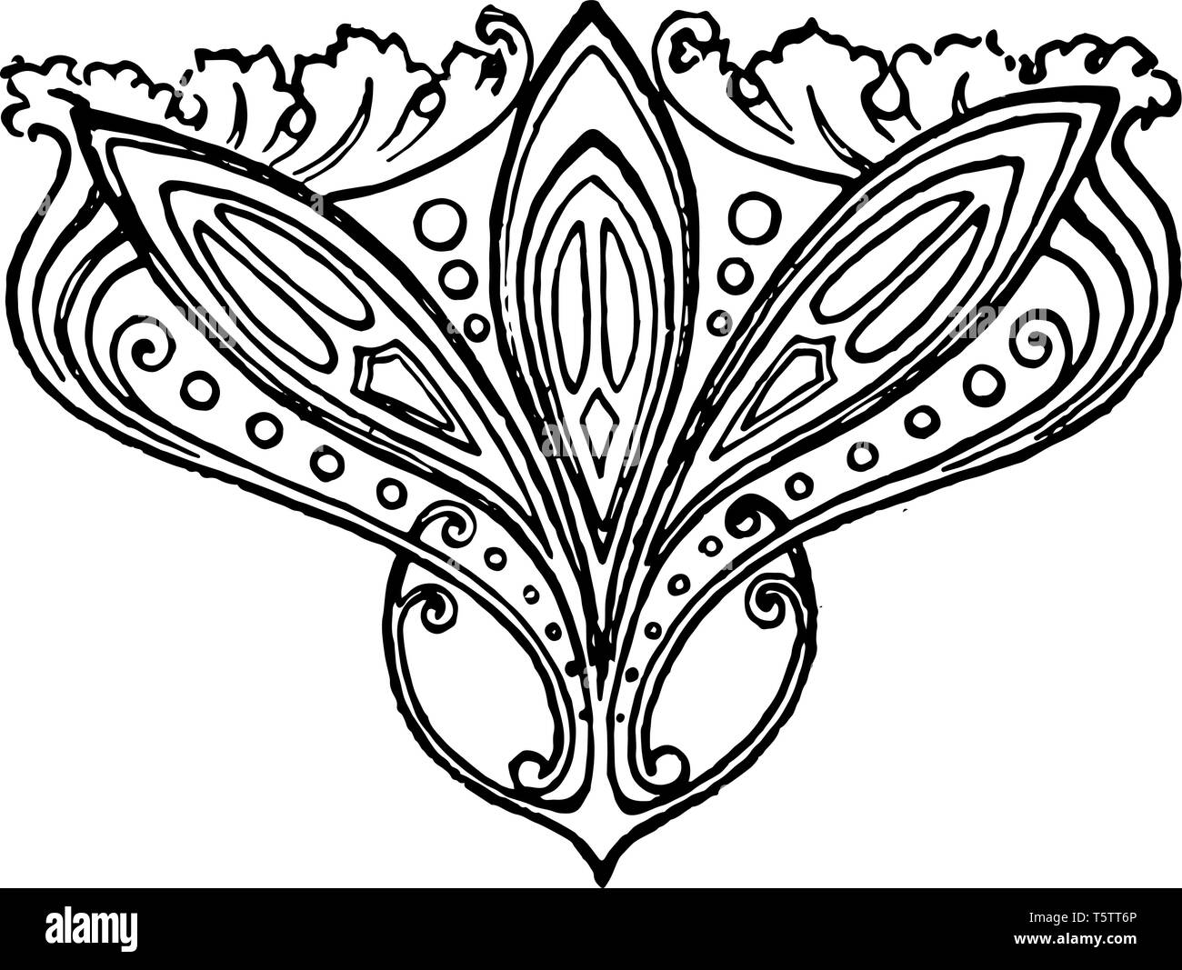 Ornate Stamp is a small and rosette flowers pattern vintage line ...