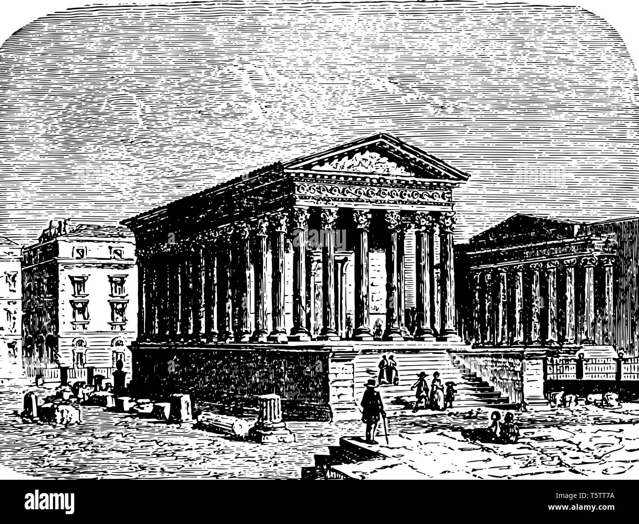 Ancient roman house drawing Stock Vector Images - Alamy