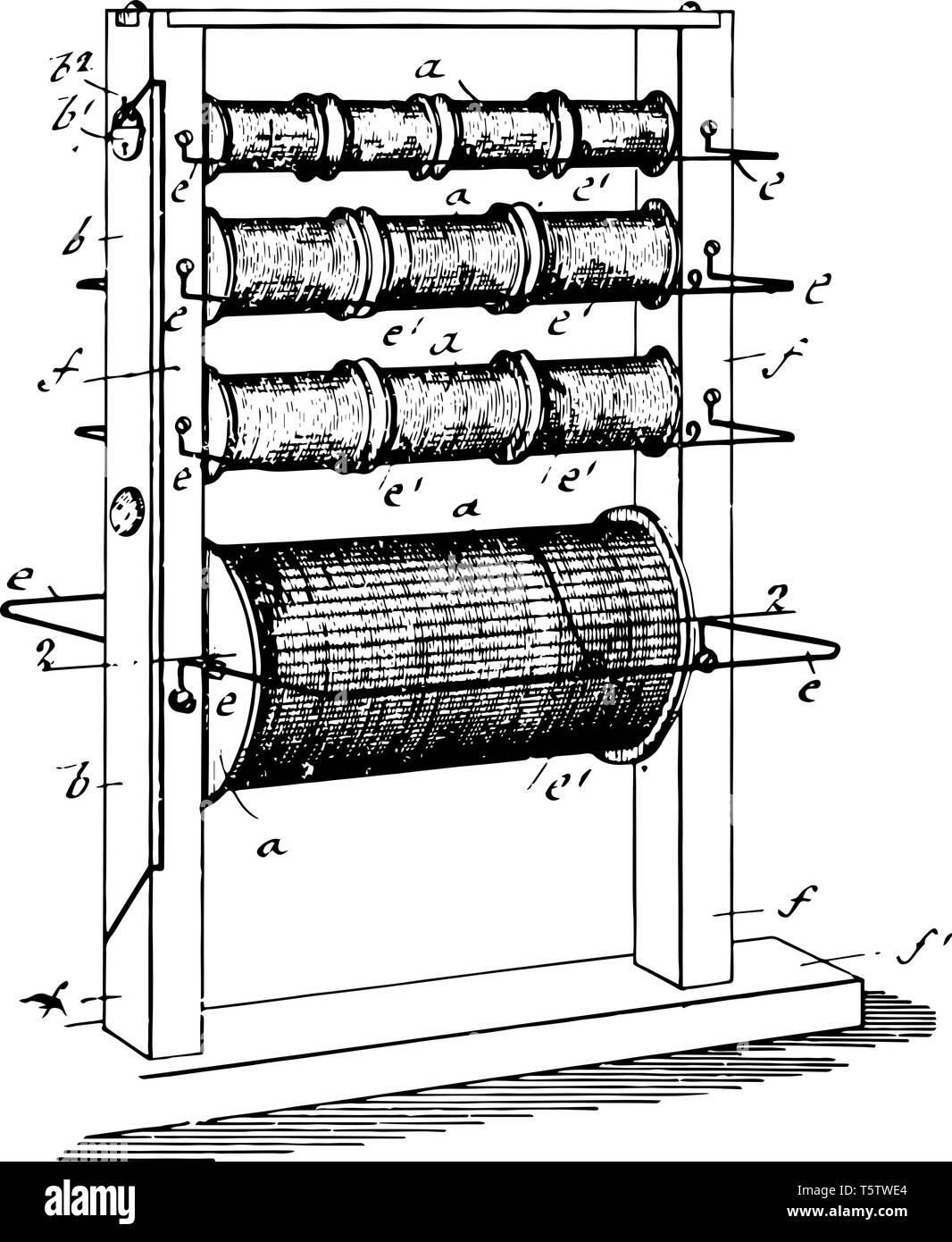 This illustration represents Rack Spool which is a cylinder of wood ...