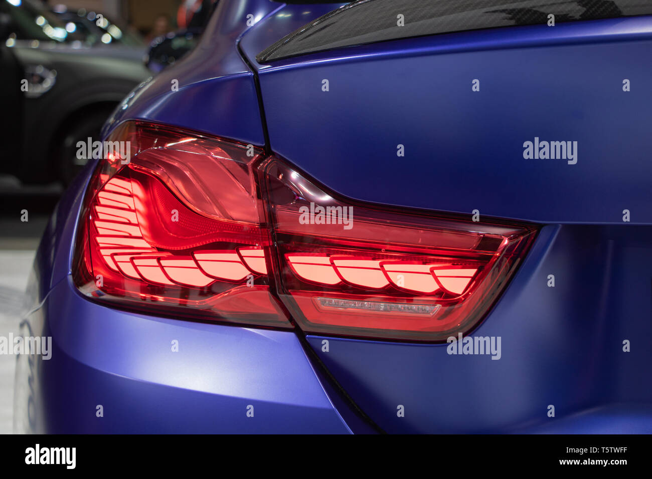 The Closeup Back Red Tail light car Stock Photo - Alamy