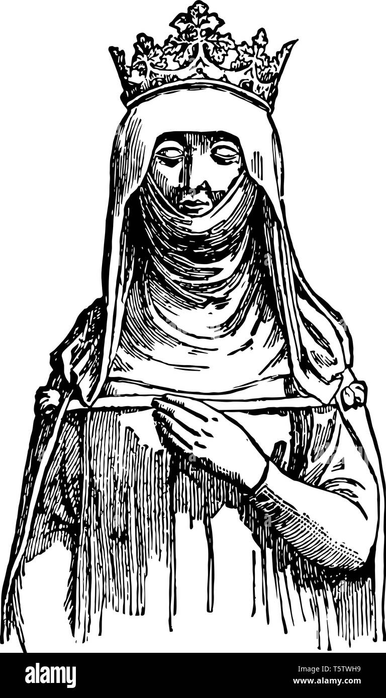 Barb is a linen covering for the throat vintage line drawing or ...