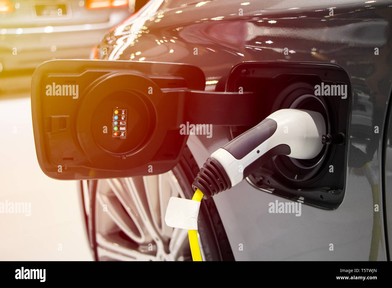 Electric car charging plug Stock Photo - Alamy