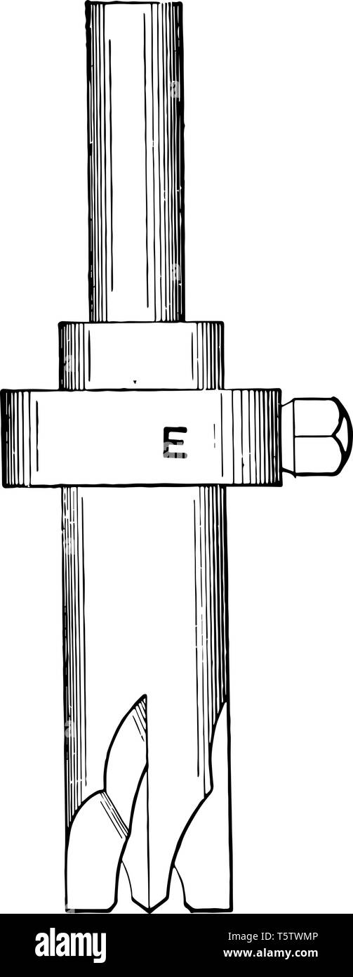 Hollow Mill which is used for Pins, vintage line drawing or engraving ...