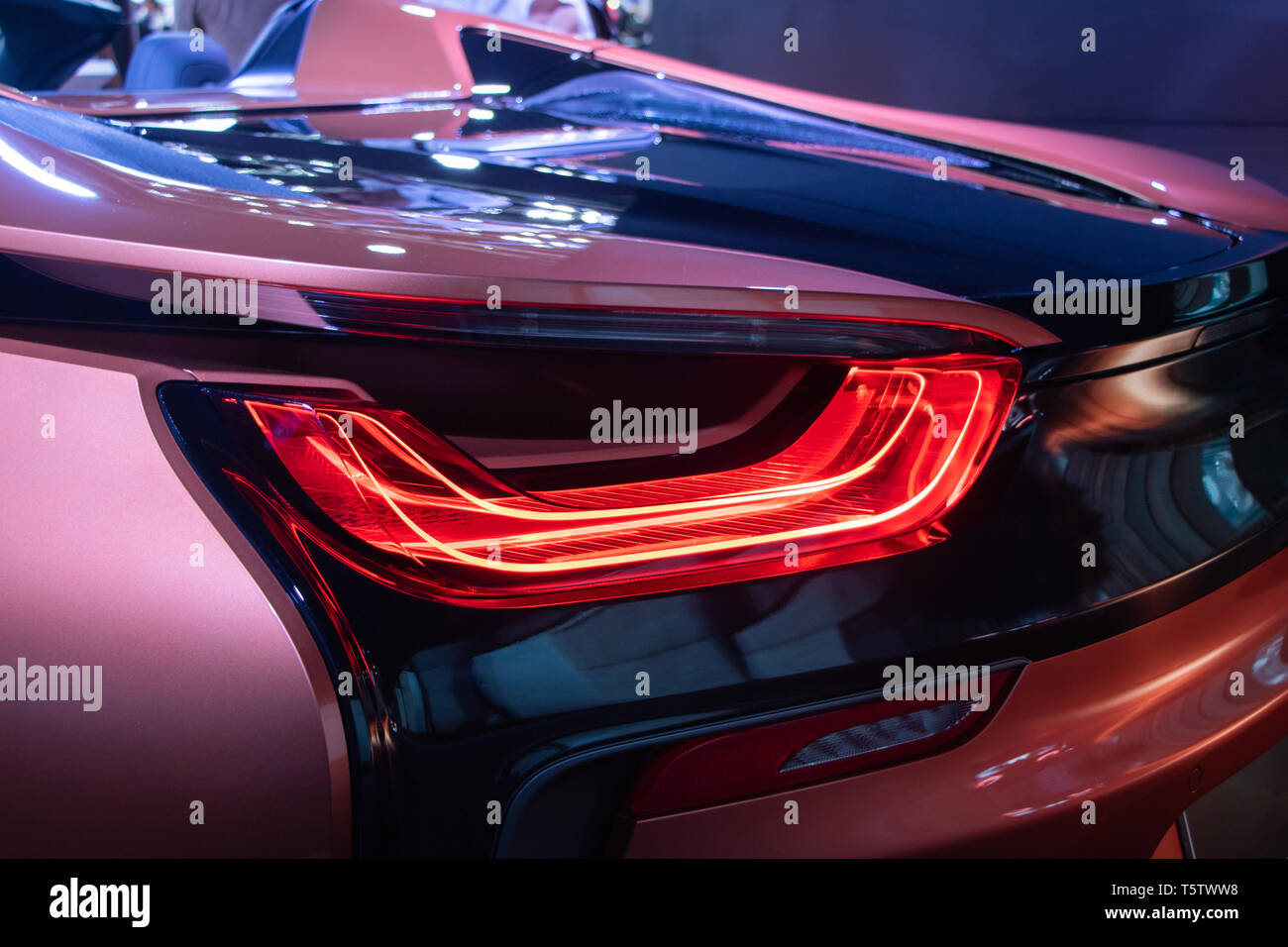 The Closeup Back Red Tail light car Stock Photo - Alamy