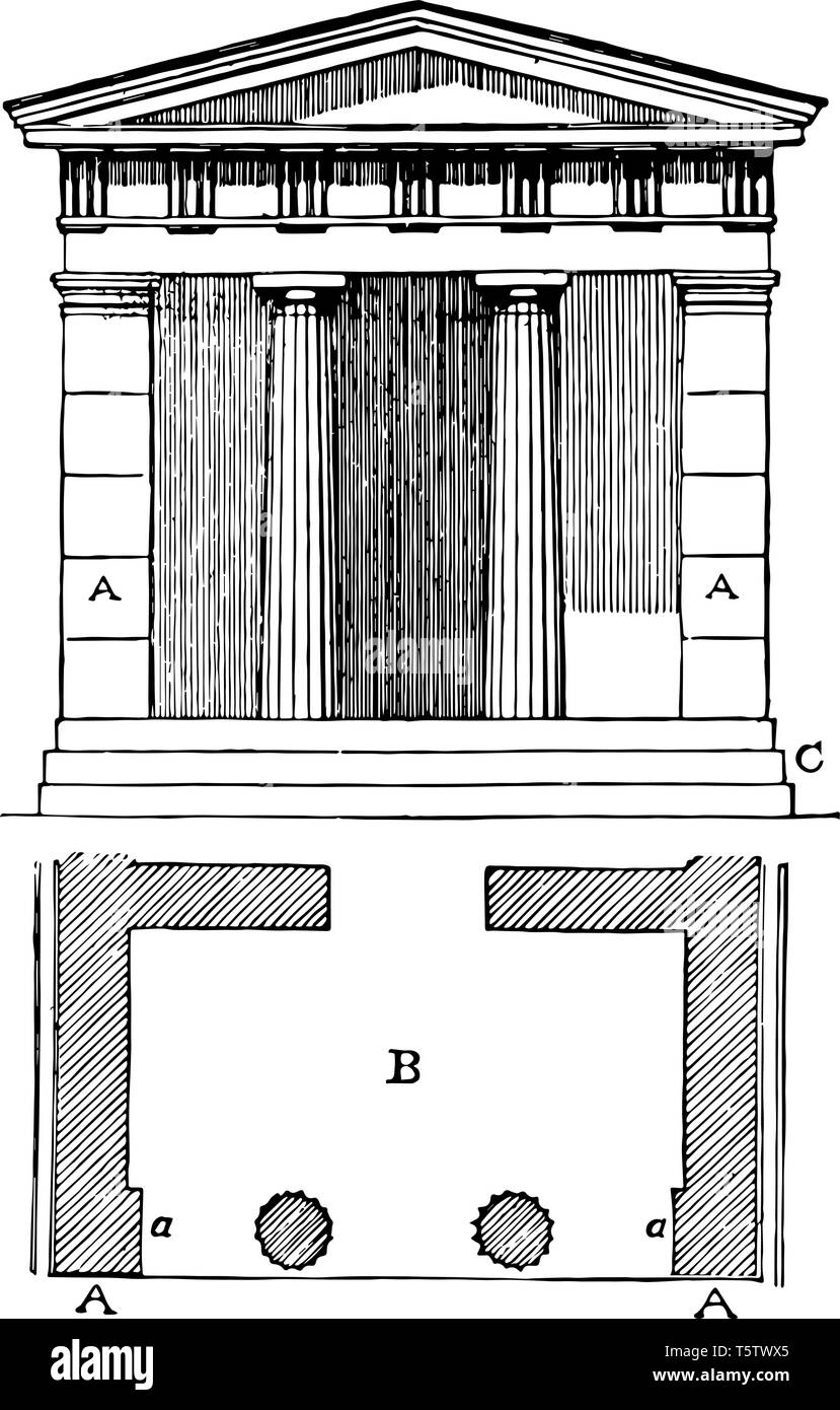 Anta positions one pair either side doorway vintage line drawing or ...