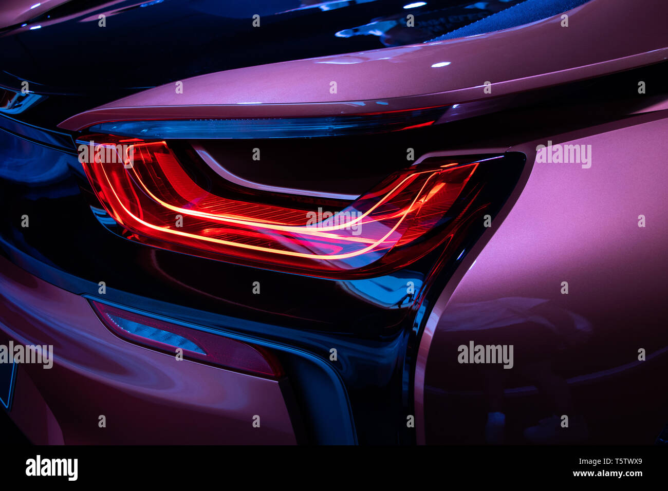 The Closeup Back Red Tail light car Stock Photo - Alamy