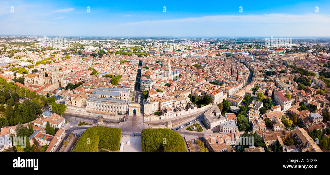 Montpellier aerial panoramic view. Montpellier is the capital city of ...
