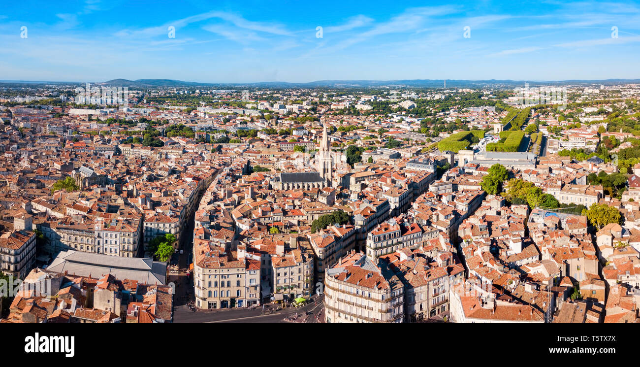 Montpellier aerial panoramic view. Montpellier is the capital city of ...