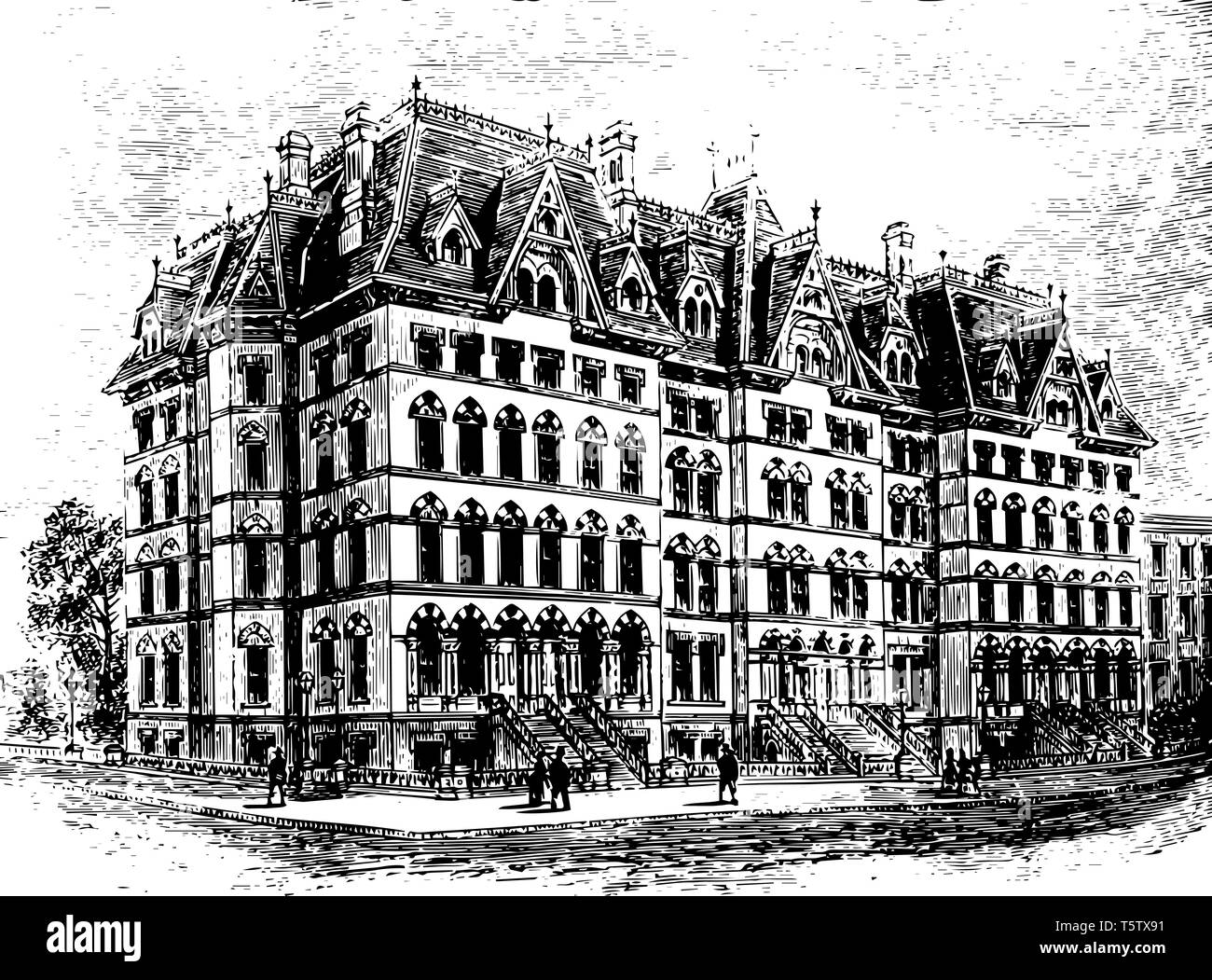 Old engraving new york Black and White Stock Photos & Images - Alamy
