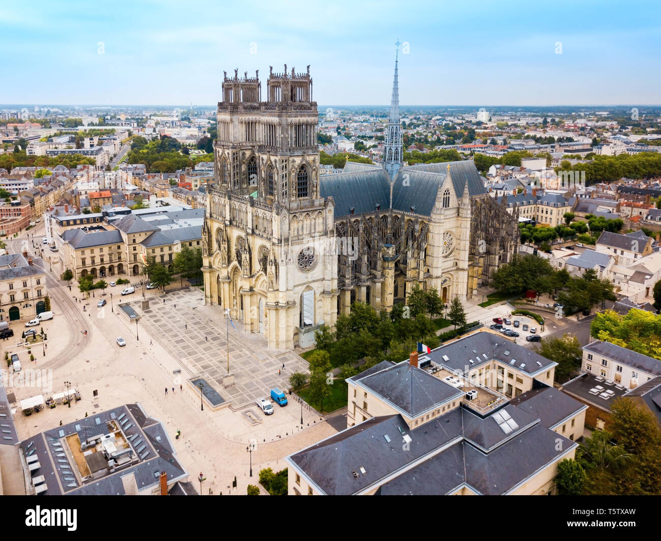 Orleans Cathedral or Basilique Cathedrale Sainte Croix d'Orleans is a ...