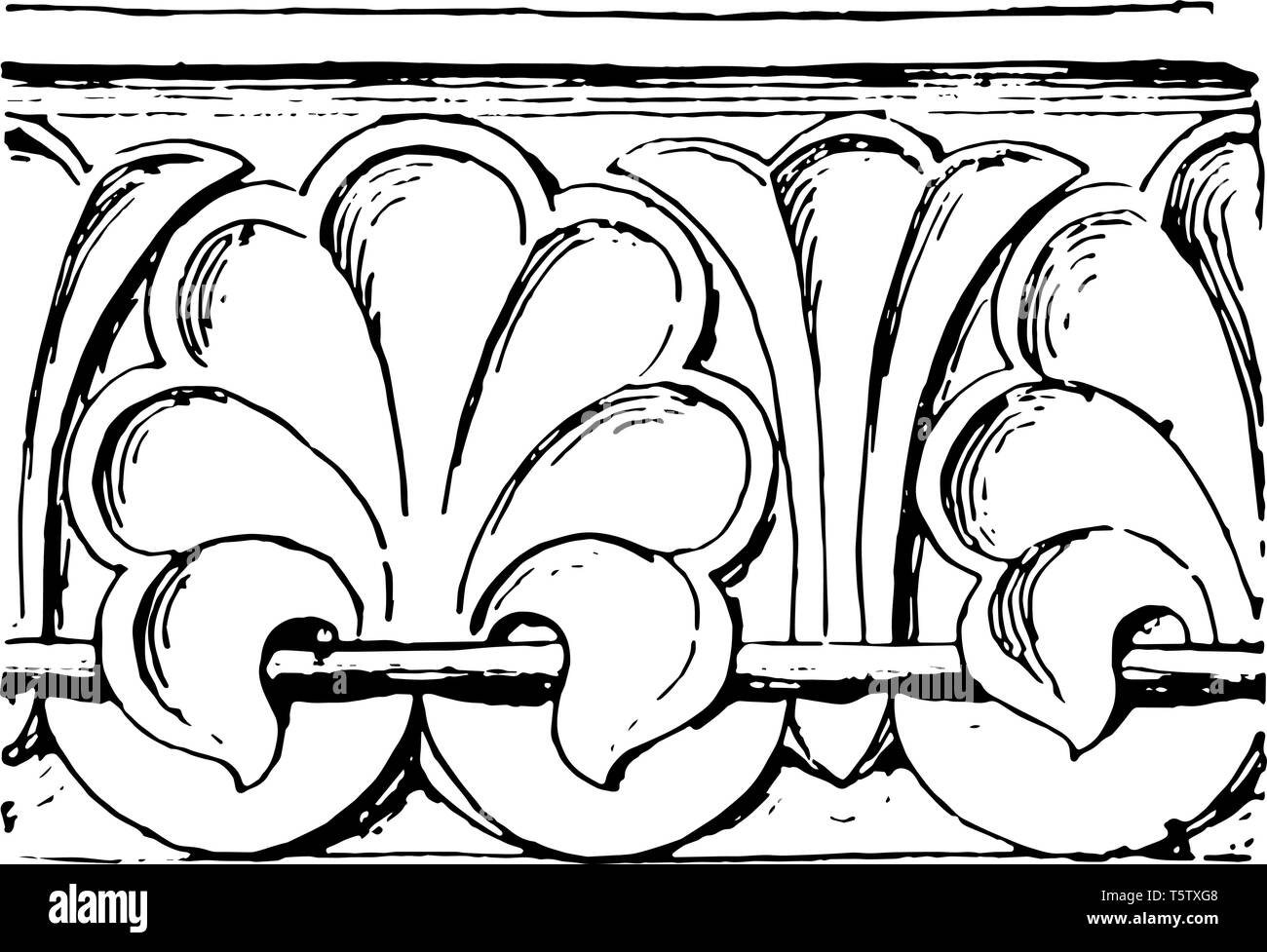 Anthemion are from a church at Hersfeld vintage line drawing or ...