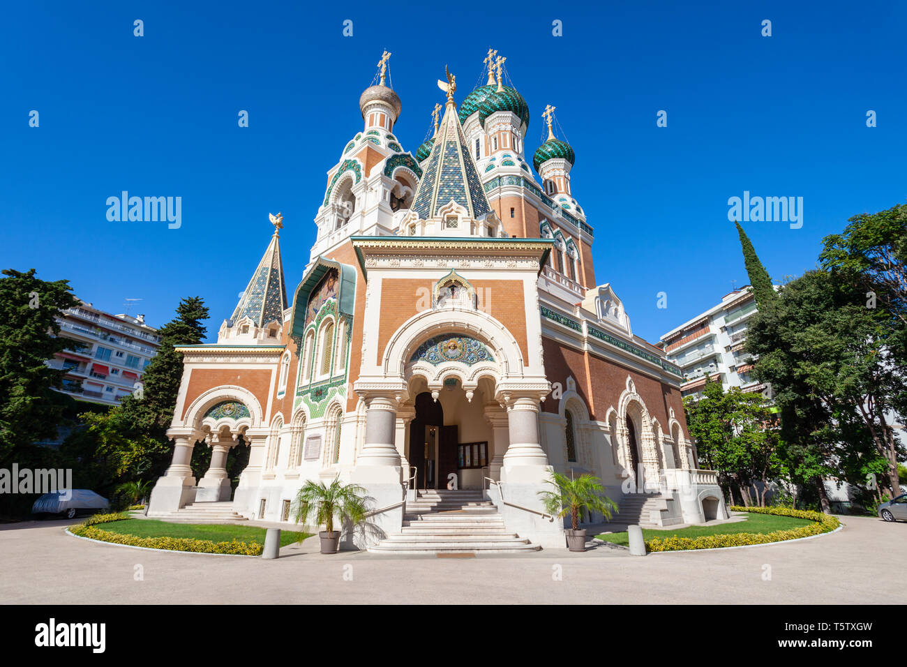 St Nicholas Orthodox Cathedral in Nice city, Cote d'Azur region in ...