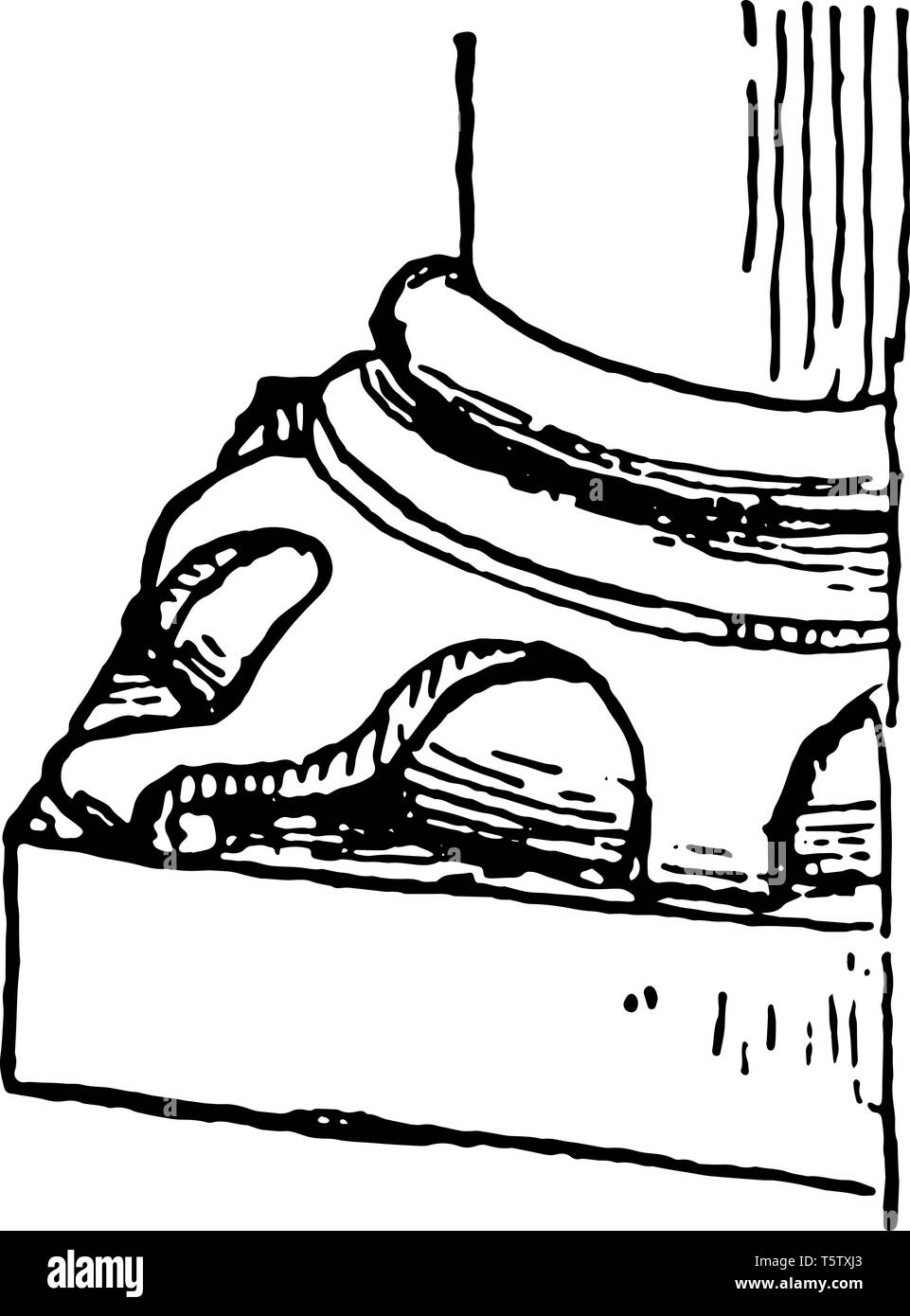 Column Base wider bottom capital vintage line drawing or engraving ...