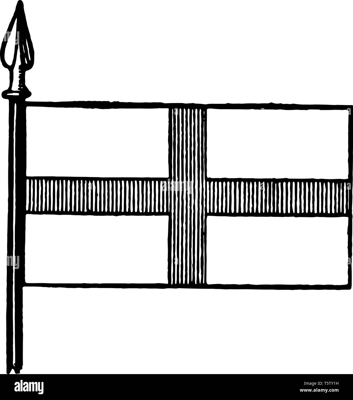 Flag of St. George, this flag is divided into four part by cross of ...