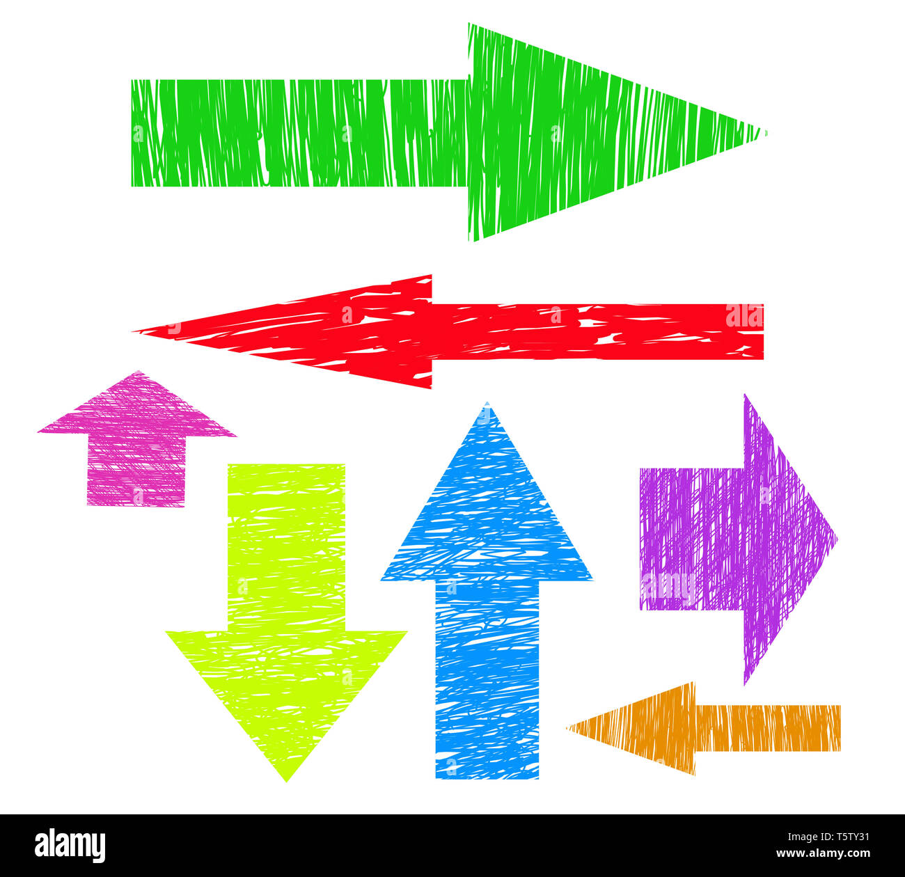 white background with color arrows Stock Photo - Alamy