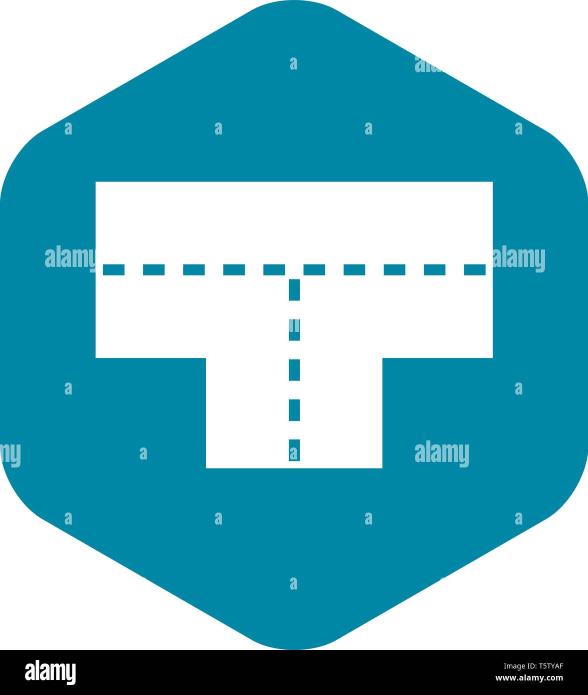 Tshaped crossroad icon, simple style Stock Vector Image & Art - Alamy