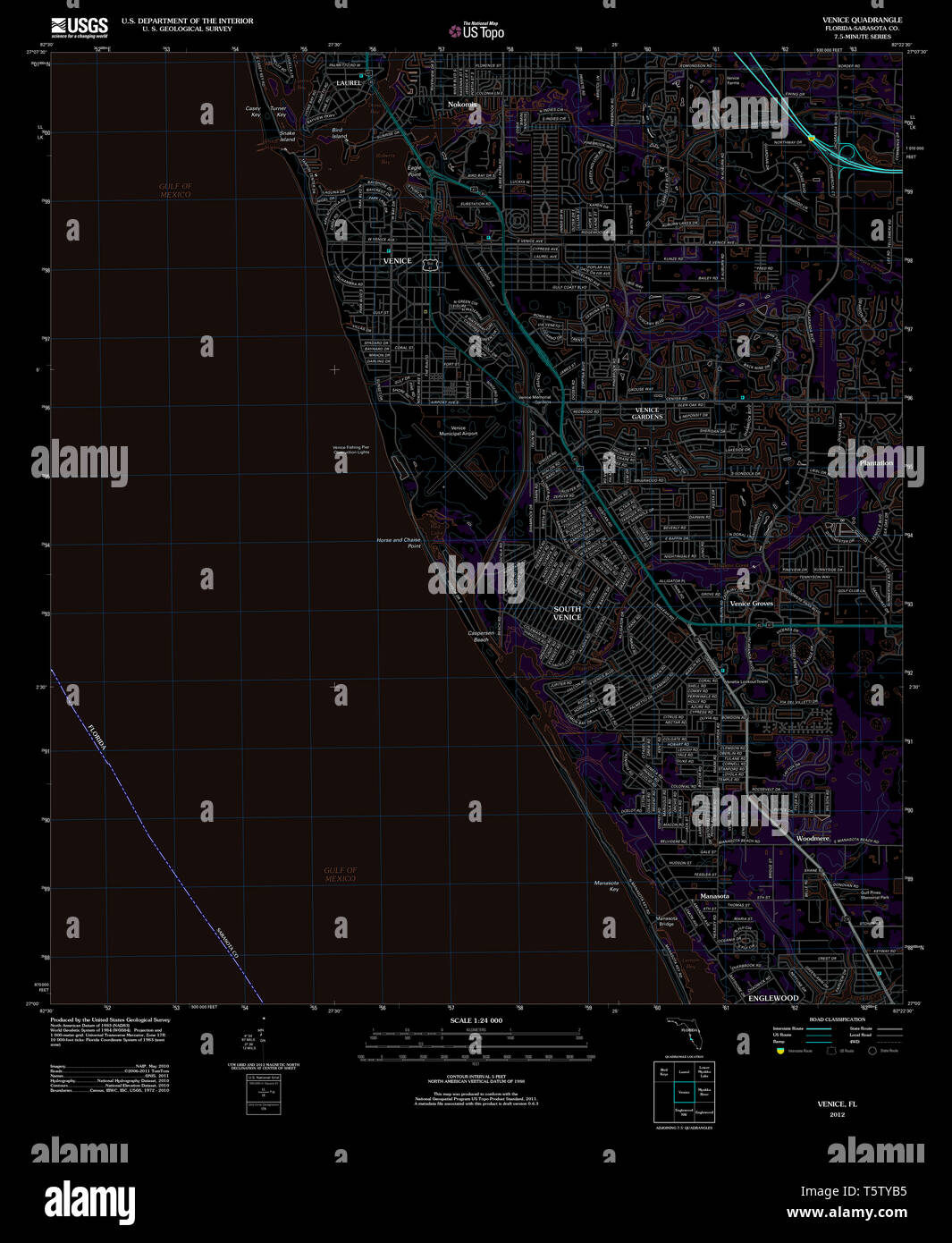 Venice florida map hi-res stock photography and images - Alamy